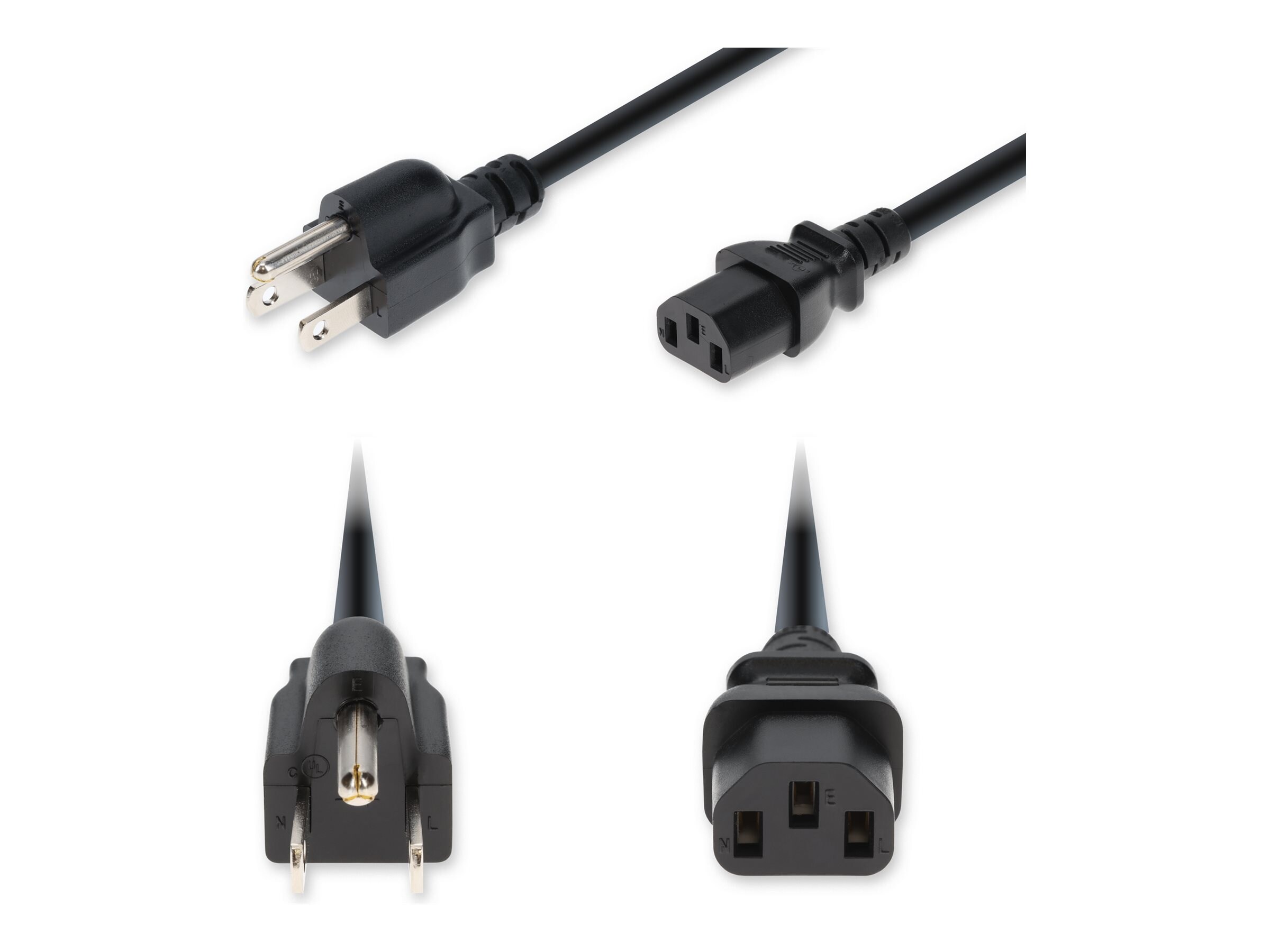 AddOn NEMA 5-15P (M) to C13 (F) Standard Commercial 18 AWG 125V (ADD ...
