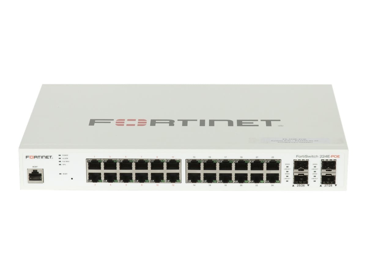 Fortinet FortiSwitch 224E-POE 1U RM L3 Managed Switch 12xGbE (FS-224E-POE)