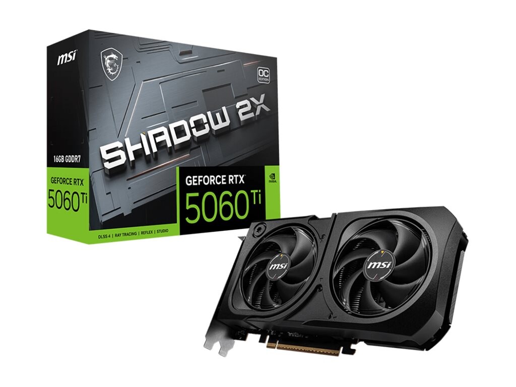 MSI GeForce RTX 5060 Ti SHADOW 2X Overclocked PLUS PCIe 5.0 (G506T-16S2CP )