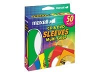 Maxell Multi-Color CD DVD Sleeves (50-pack) (190134)