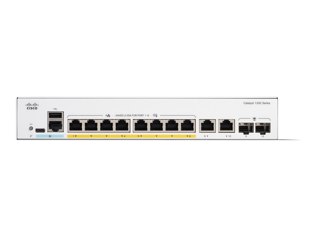 Cisco CATALYST 1200 8-PORT GE, POE, (C1200-8P-E-2G)