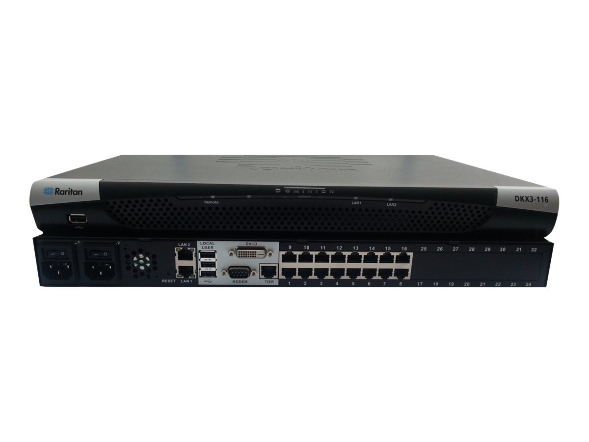 Raritan Dominion KX III KVM-over-IP Switch, 16-Port, 1-User (DKX3-116)