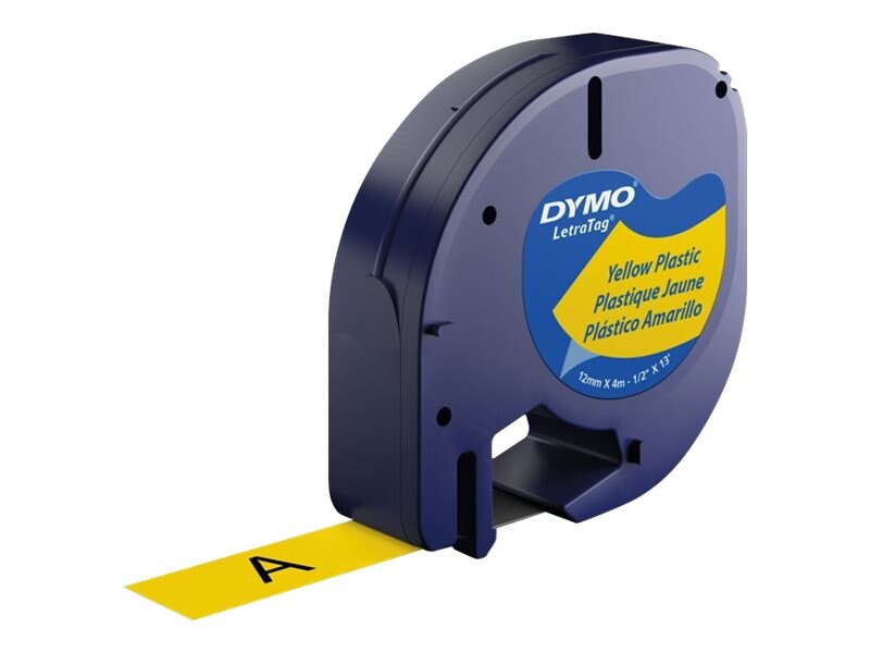 DYMO LetraTag Label - Hyper Yellow Plastic w Black Printing (91332)