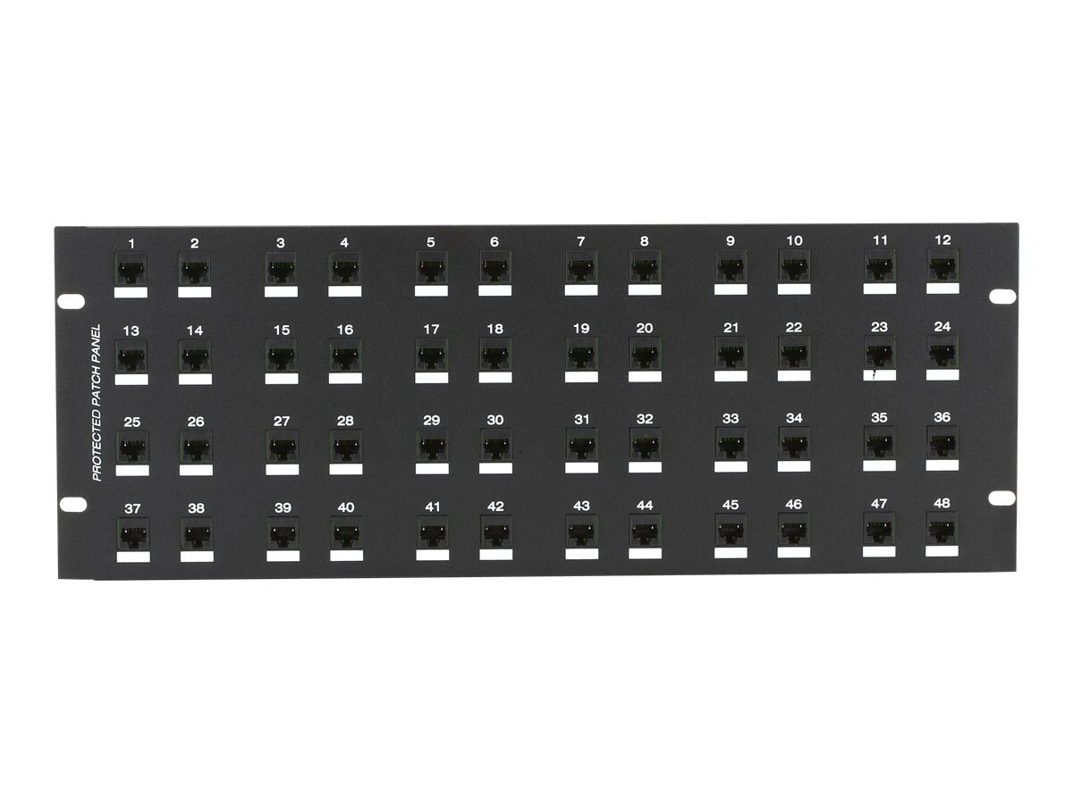 Black Box 48-Port CAT6 4U Protected Patch Panel Panel (JSM116A)