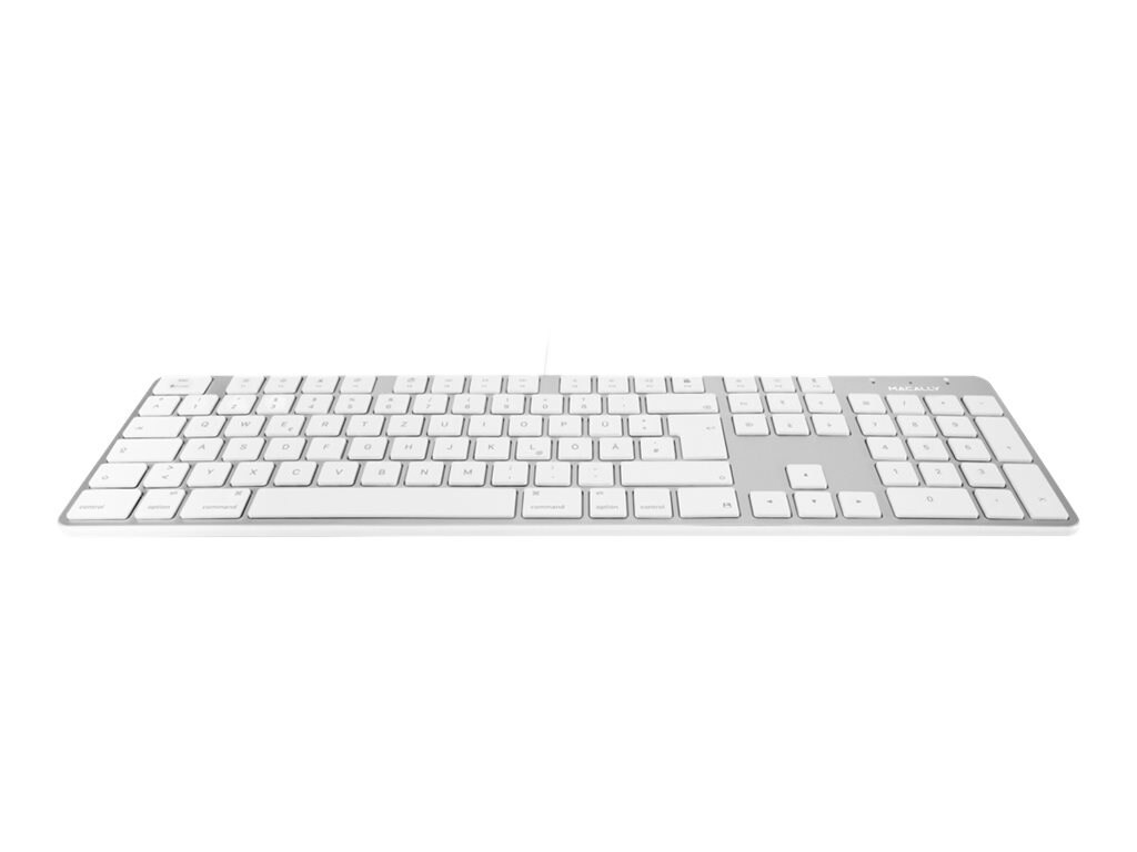 Macally USB Ultra Slim Wired Keyboard, Silver (SLIMKEYPROA)