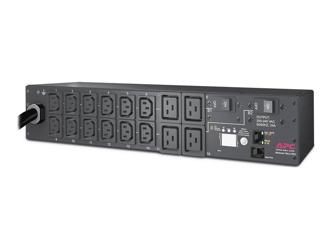 APC Rack PDU, Metered, 2U, 30A, 208V, (12) C13, (4) C19 Outlets (AP7811B)