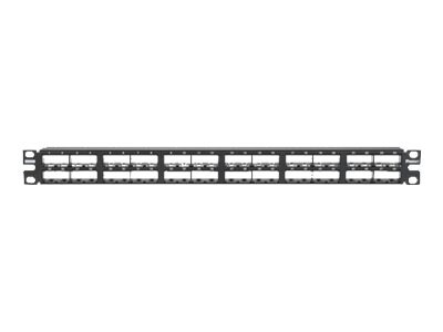 Panduit 48-Port 1 RU Metal Shielded Patch Panel, Black (CP48HDBL)