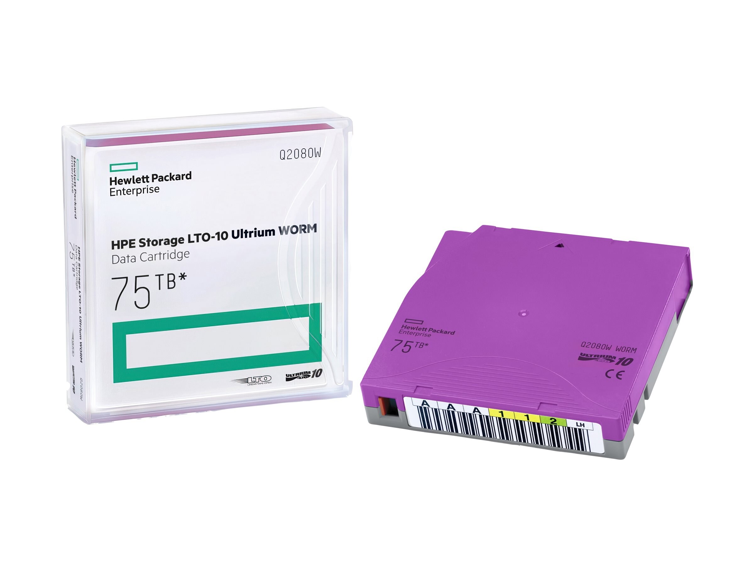 HPE 75TB LTO‑10 Ultrium WORM Custom Labeled Tape Cartridges (20 (Q2080WL )