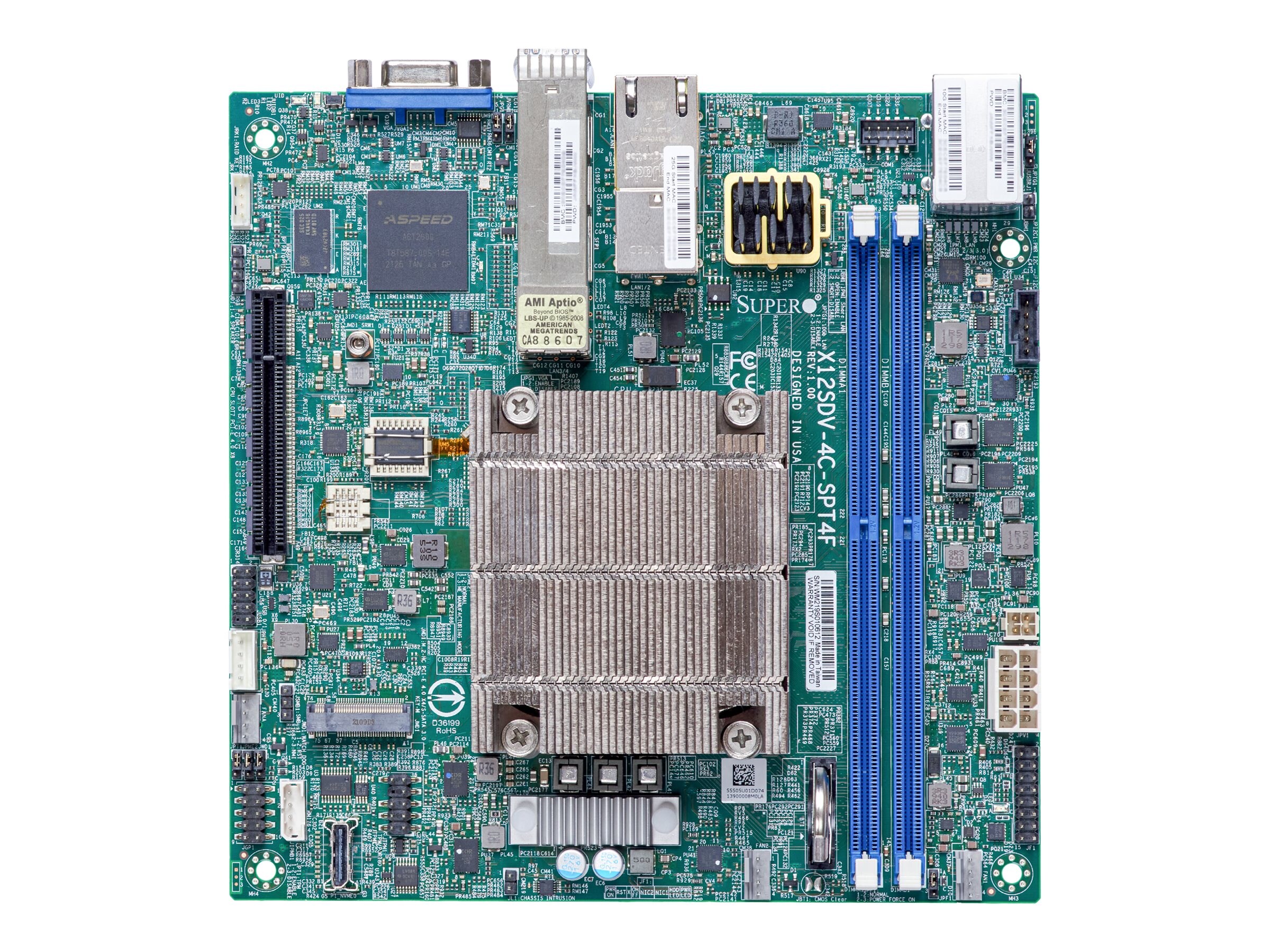 Supermicro EMBEDDED MINIITX,XEON ICX-D,DU (MBD-X12SDV-8C-SPT4F-O)