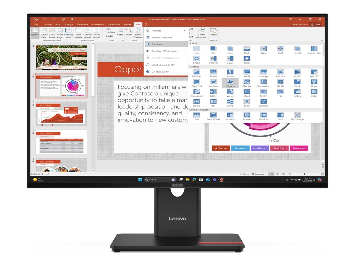 Lenovo 27" ThinkVision T27-40 Full HD LED-LCD Monitor (64A5MAT6US )