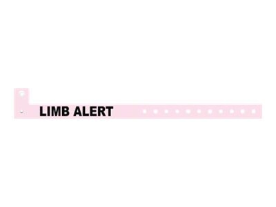 Zebra 0.625" Limb Alert Wristband Pink Rag Vinyl Clip Closures (PS ...