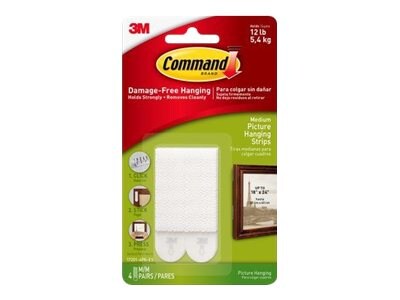 3M Command Medium Picture Hanging Strips, 4-Pack (17201-4PK-ES )