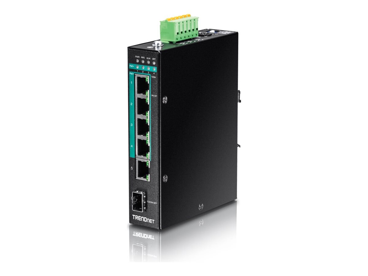 TRENDnet TI-PG541 DIN RM Switch 4xGbE PoE+ 1xGbE 1xSFP (TI-PG541)