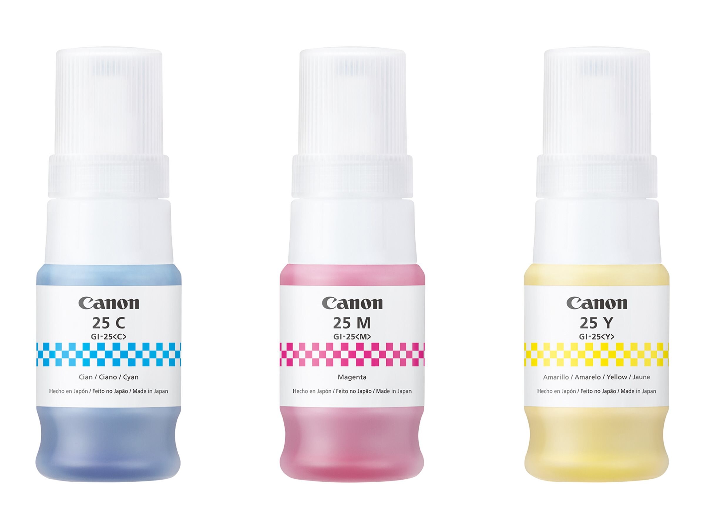 Canon GI-25 Cyan, Magenta & Yellow Ink Bottle Value Pack (6277C002)