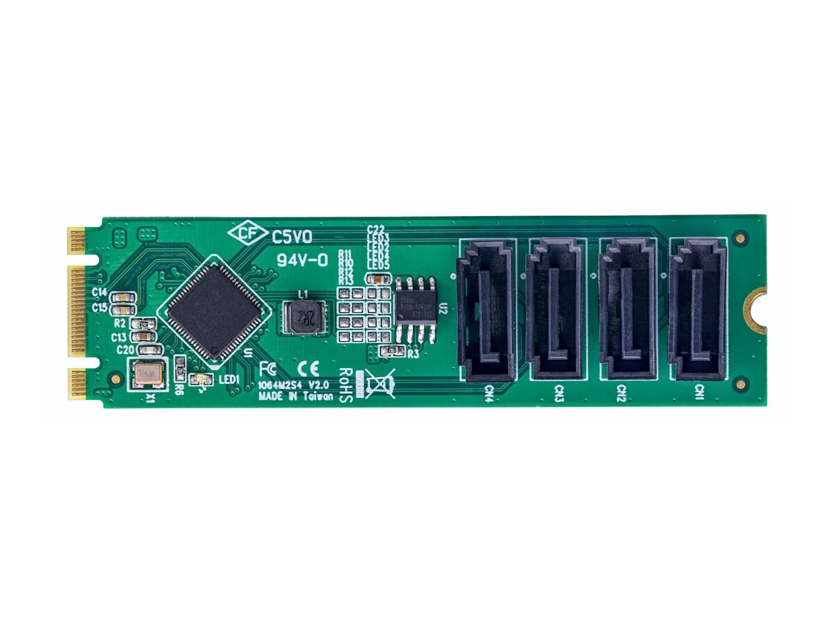 StarTech.com 4-Port M.2 PCIe 3.0 to 4x SATA HDD SSD Adapter (4P-SATA-M2 ...