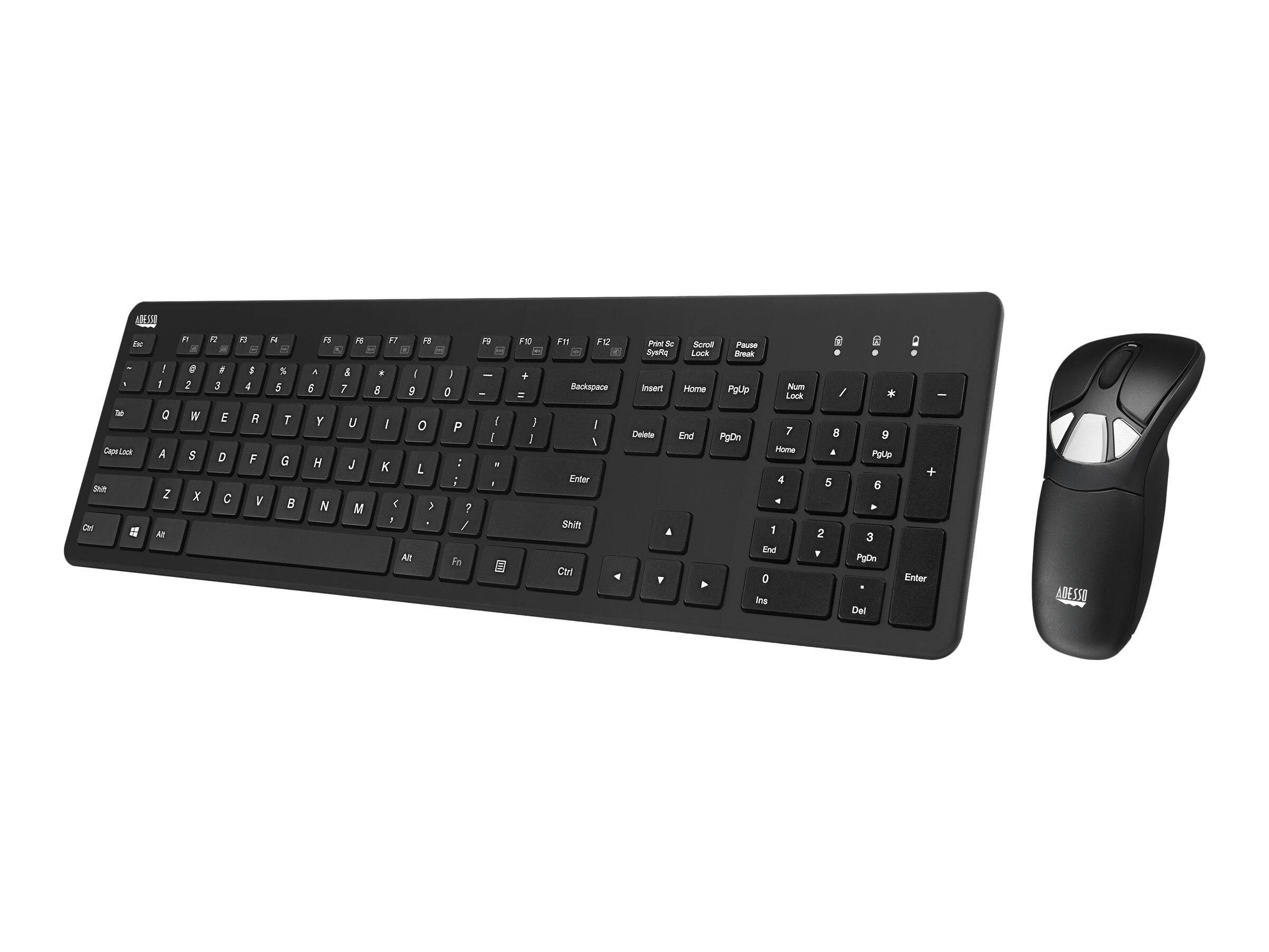 Adesso Air Mouse Go Plus With Full Size Keyboard (WKB-5300CB)