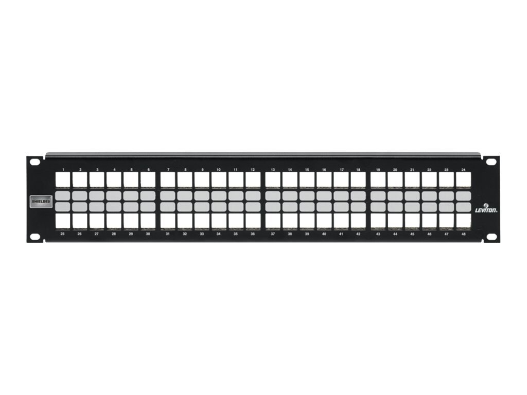 Leviton Shielded Flat QuickPort Patch Panel, 48-Port (4S255-S48)
