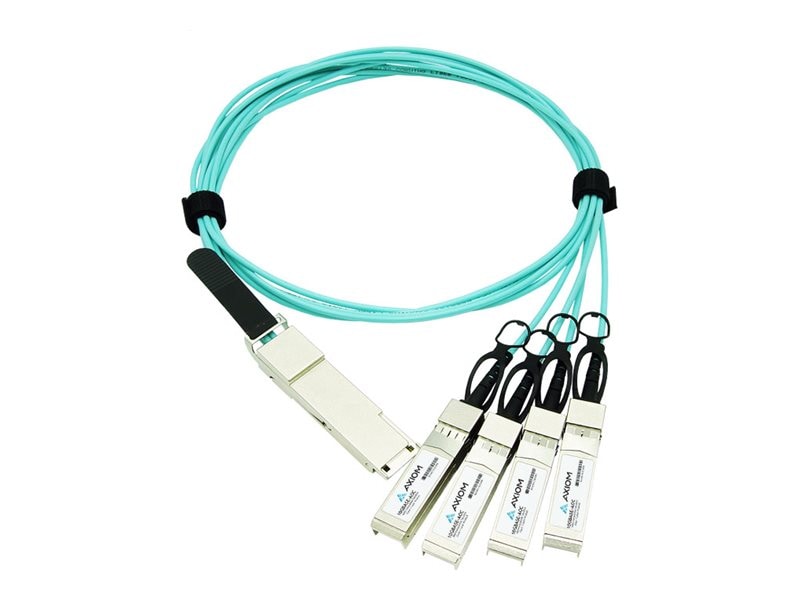 Axiom 40GBASE-AOC QSFP+ to 4 SFP+ Active Optical Cable, 1m (QSFP-4XS10G ...