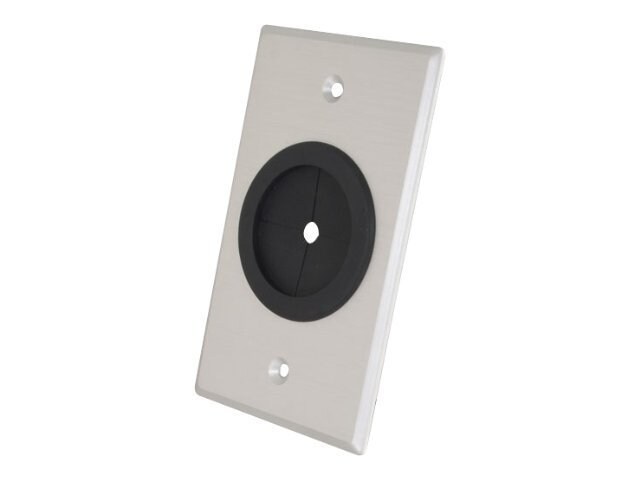 C2G Single Gang 1.5in Grommet Wall Plate, Brushed Aluminum (40489)