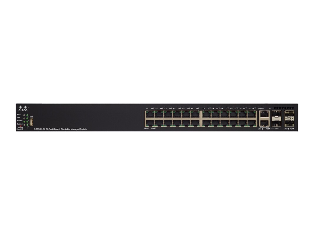 Cisco SG550X-24 24-Port GbE Stackable Mngd Switch w 2x10GE (SG550X-24 ...