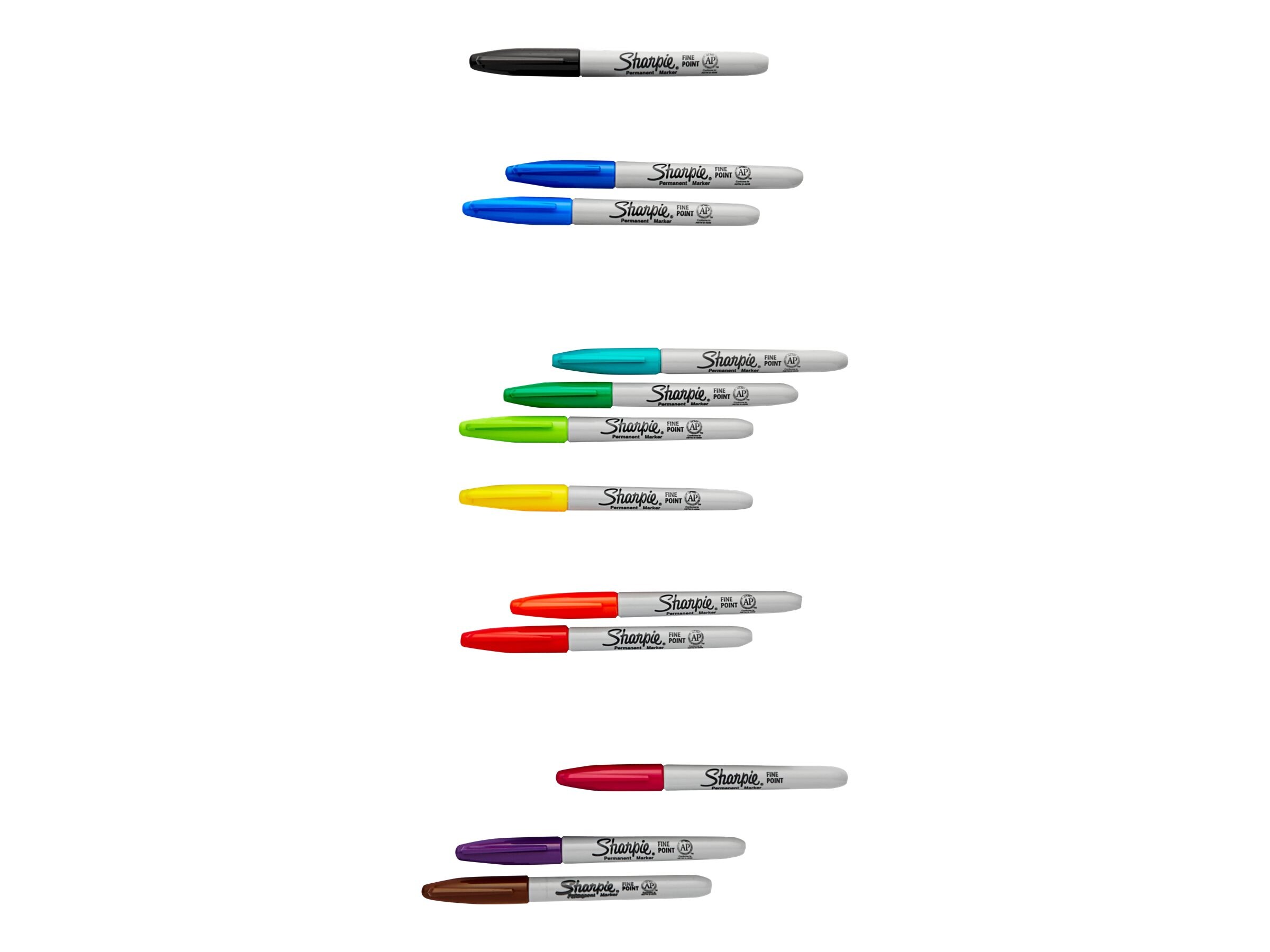 DYMO Fine-Point Permanent Markers, Assorted Colors, 12-Pack (30075PP )