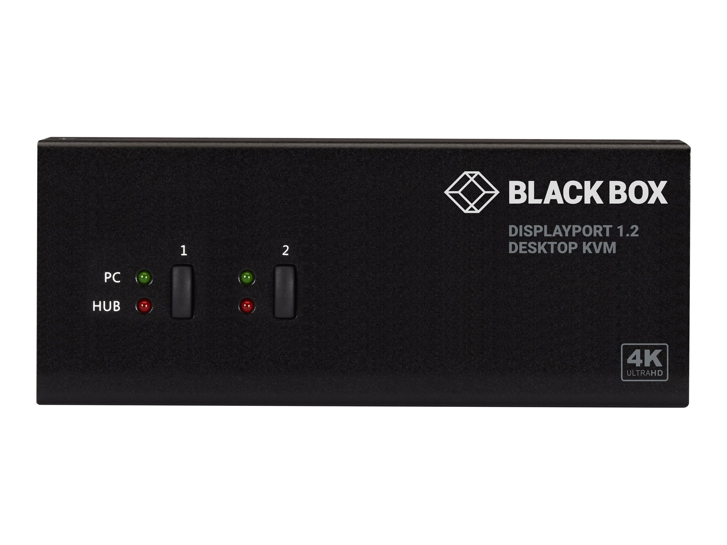 Black Box KVM Switch, 2-Port, Dual-Monitor, DP, 4K 60Hz, USB 3.0 (KV6222DP)