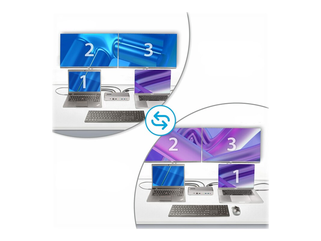 StarTech.com Dual 4K 60Hz DisplayPort USB-C KVM Laptop Docking (129N ...