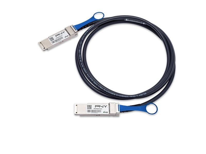 PNY 100GBE 26AWG QSFP28 Passive Twinax Copper Cable, Black, 25m ...