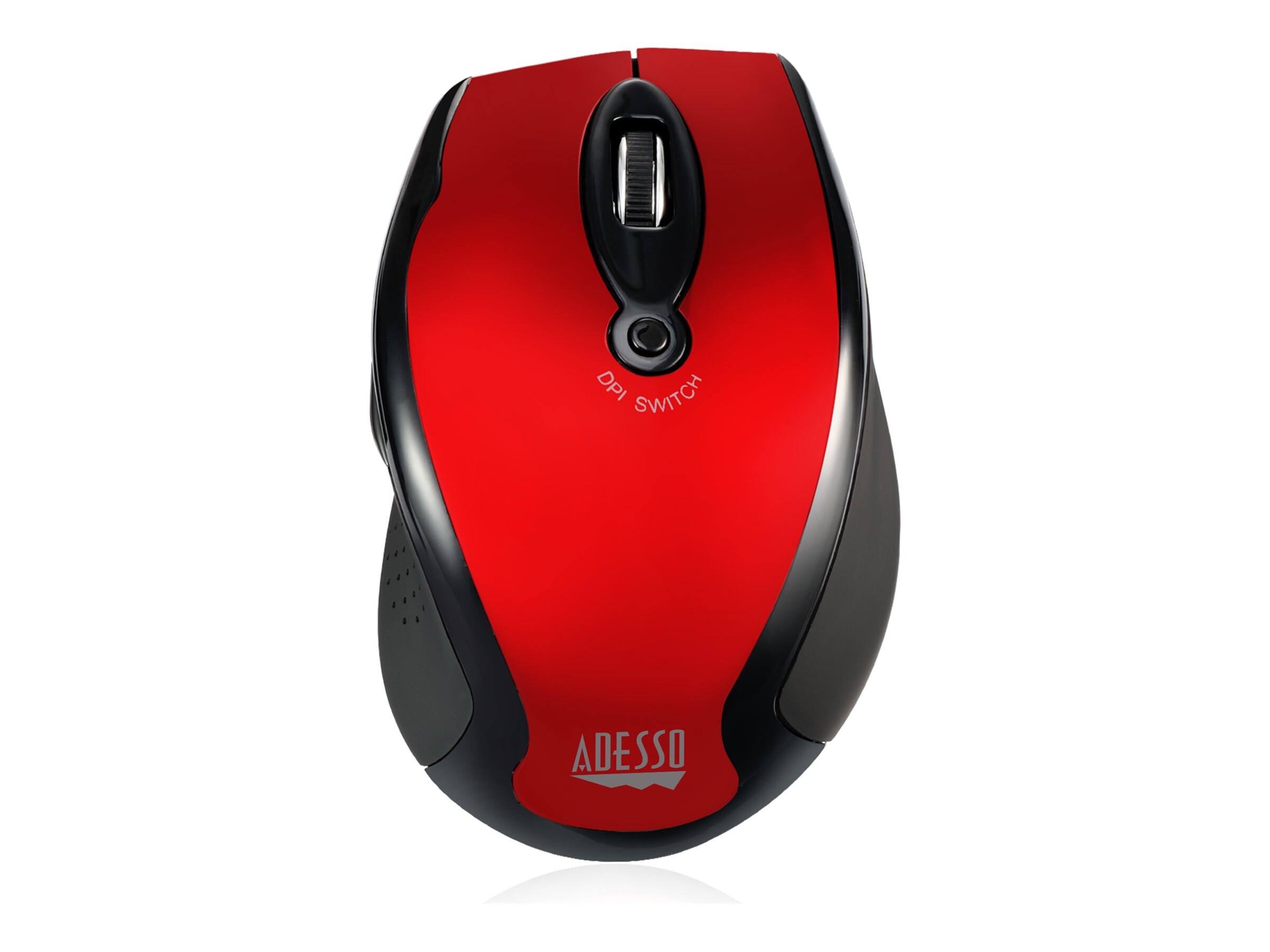 Adesso iMouse M20R Wireless Ergonomic Optical Mouse, Red (IMOUSE M20R)