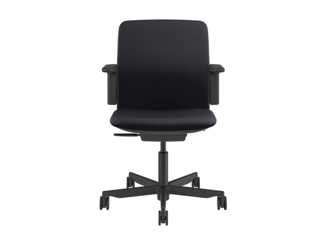 Humanscale Path Chair w Fixed Duron Arms, Black, FormSense Eco (PT11BKT10)