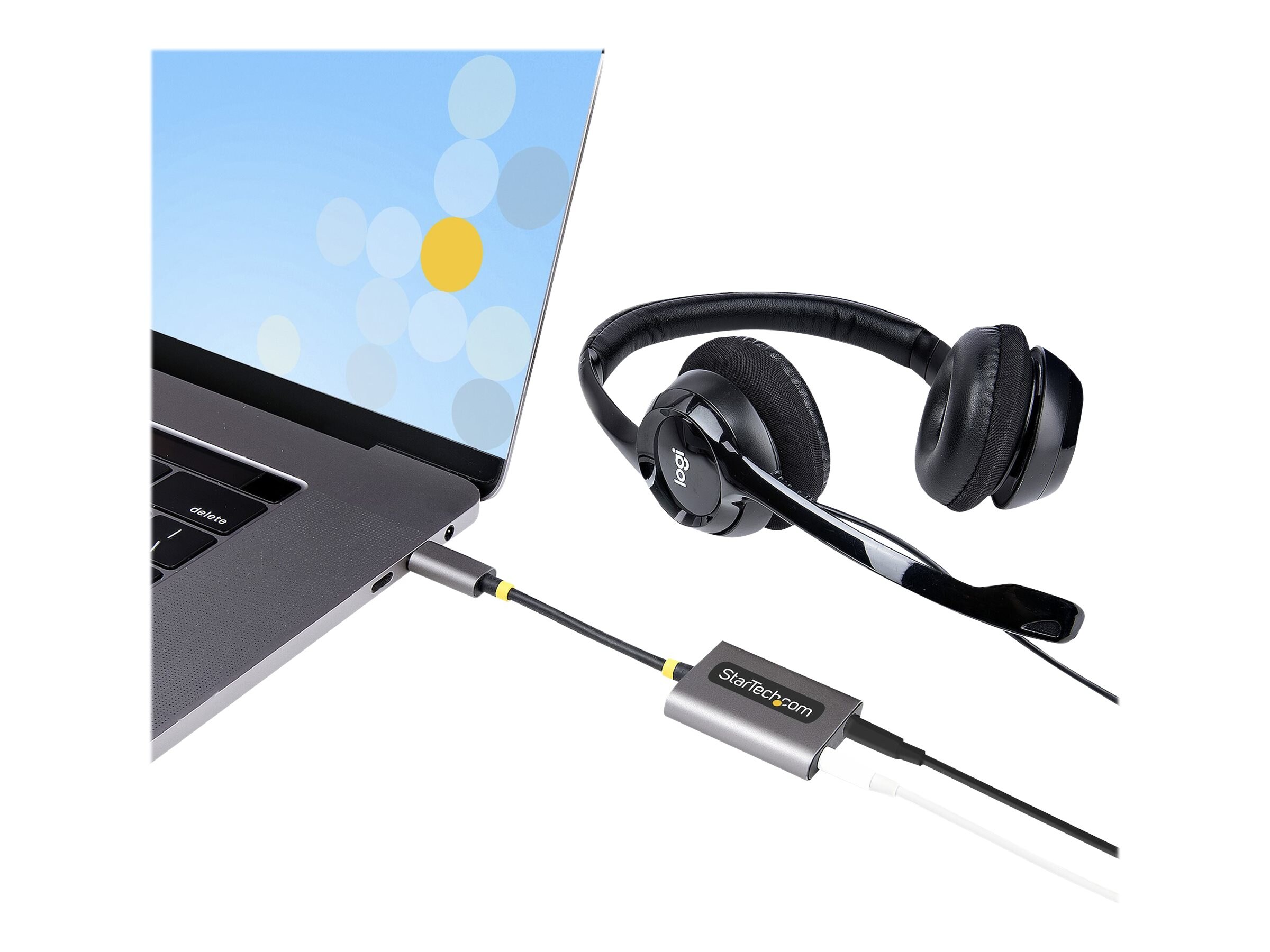 StarTech.com USB-C Dual Headset Headphone Splitter w Mic, USB C (USBC ...