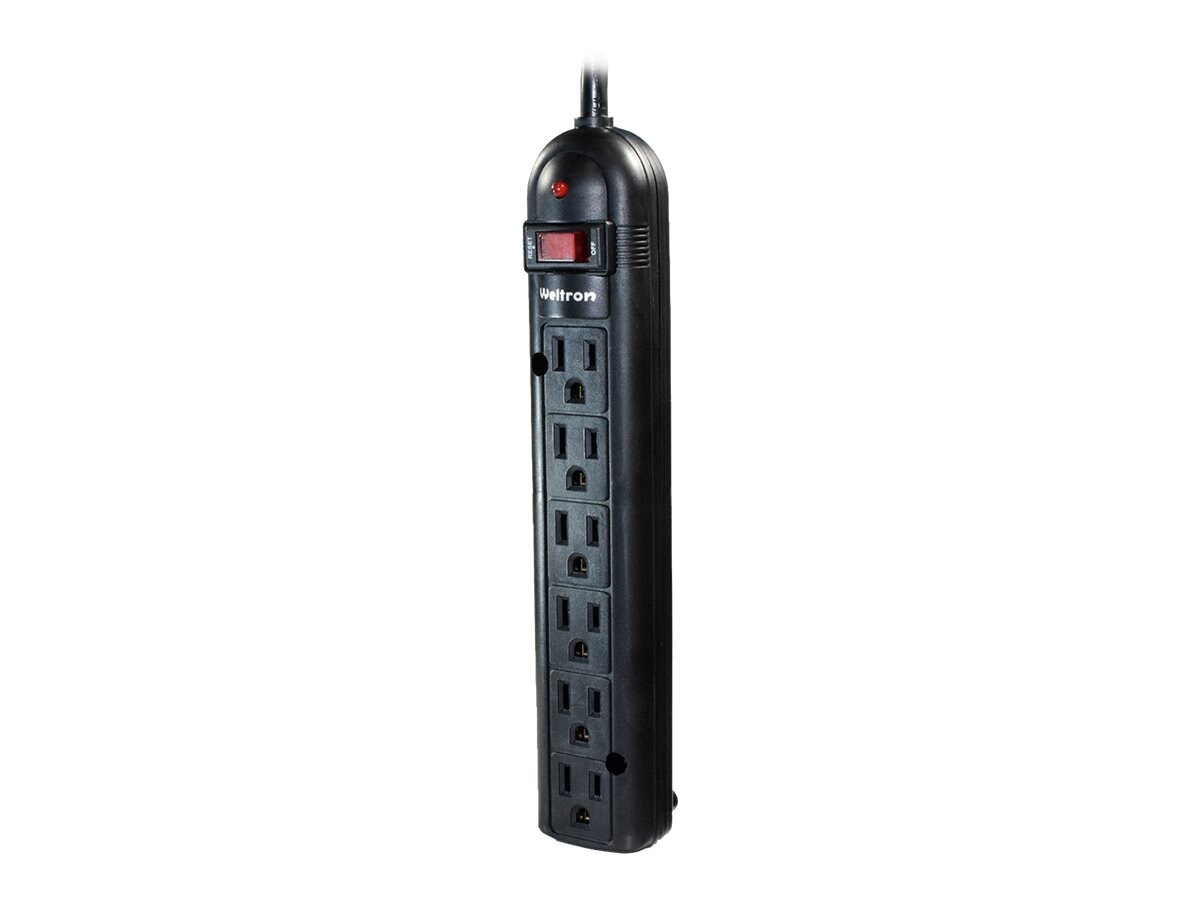 Weltron Winston 6-Outlet Surge Protector Power (WSP-600PLF-15BK)