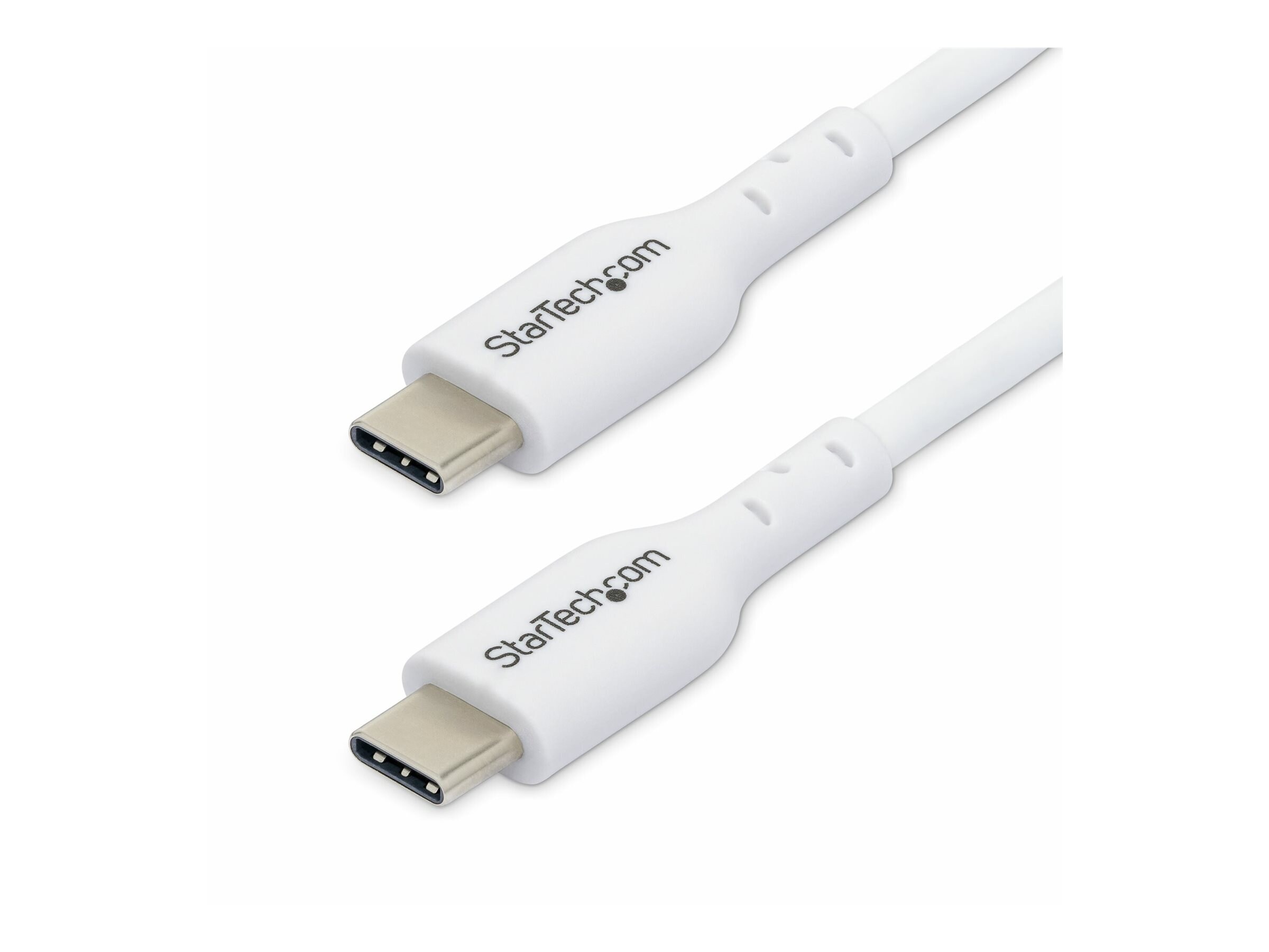 StarTech.com 60W 3A USB 2.0 USB-C M M Charging Cable, White, 3ft ...