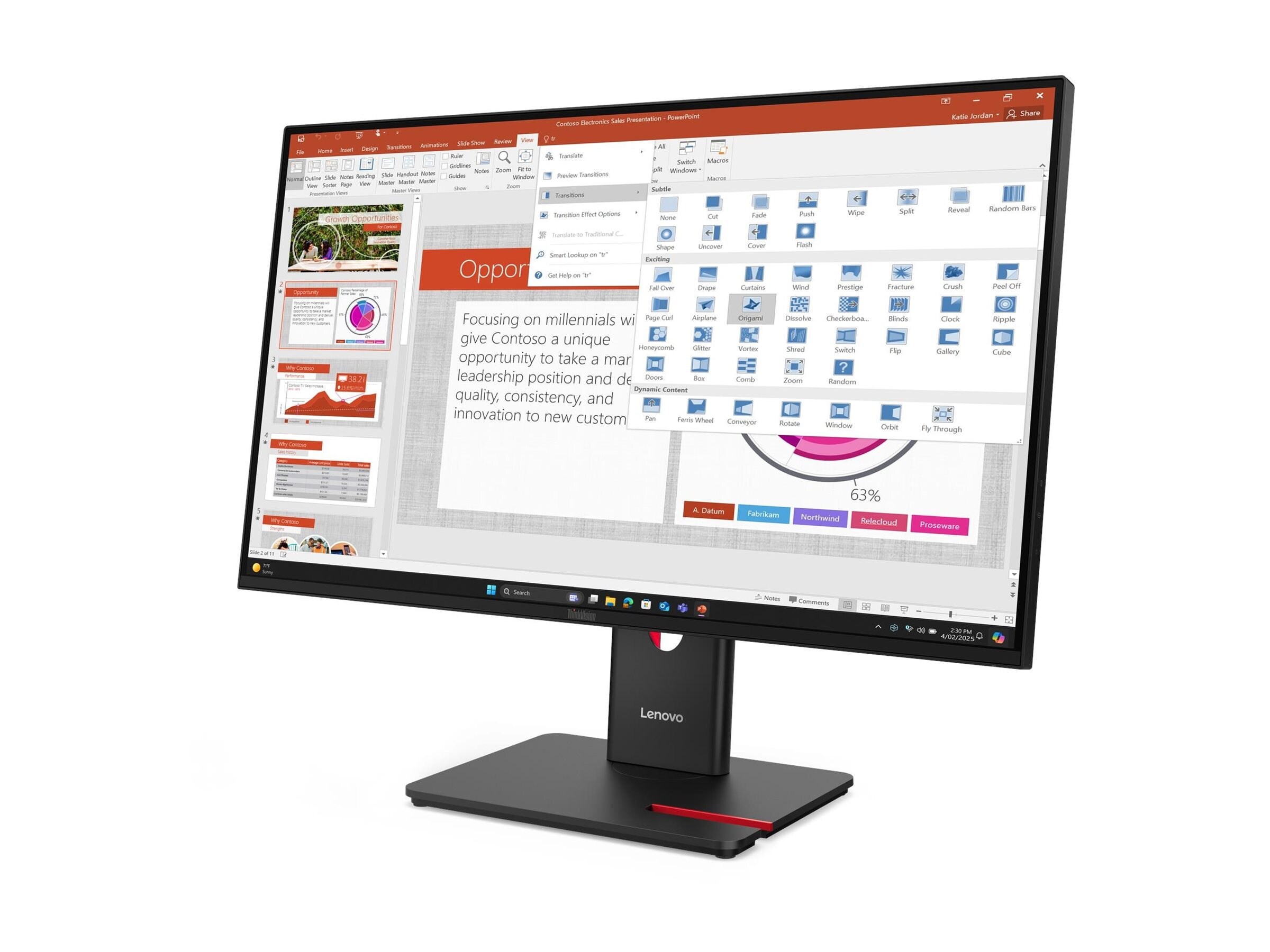 Lenovo 27" ThinkVision T27-40 Full HD LED-LCD Monitor (64A5MAT6US )