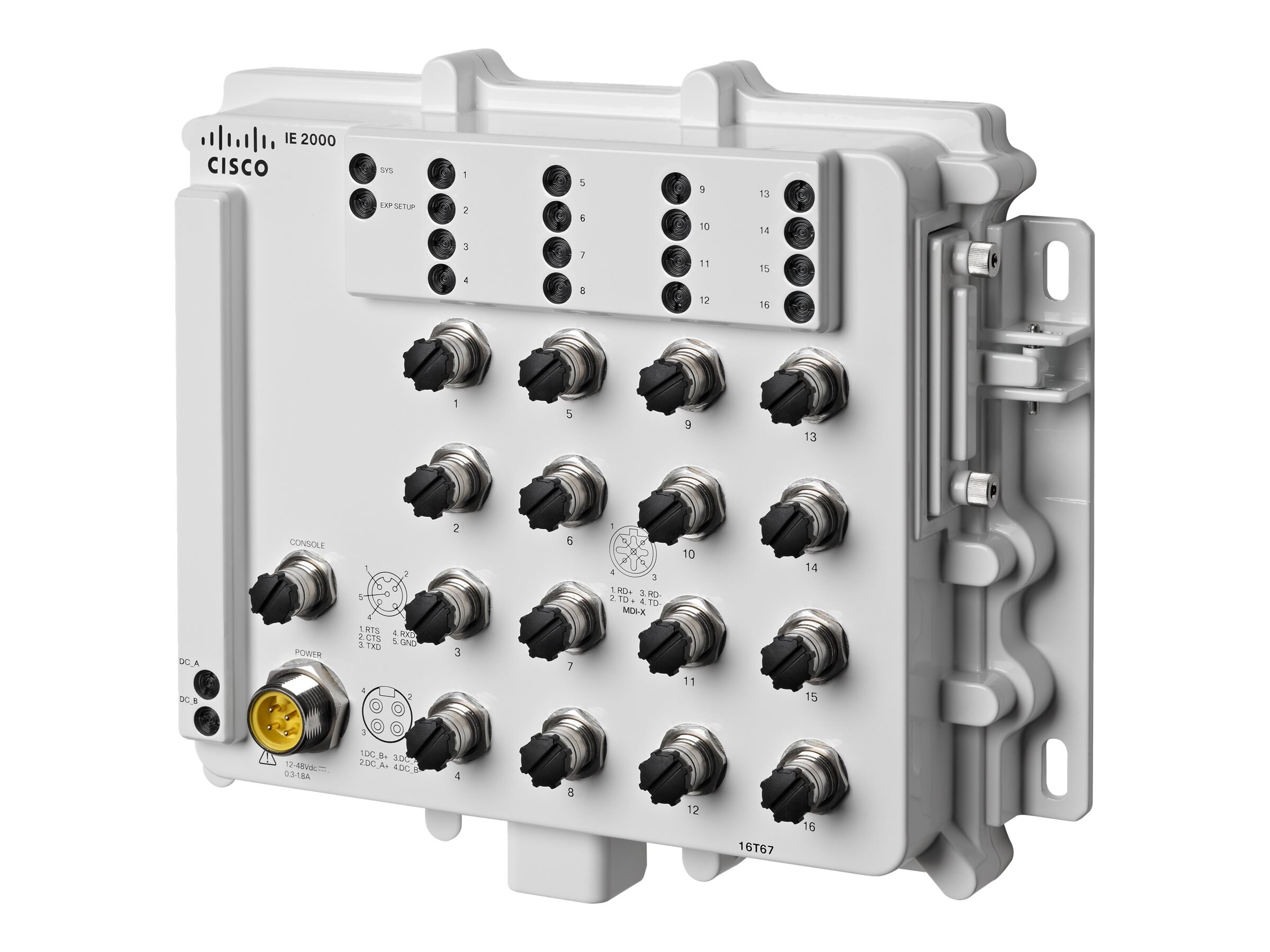 Cisco IP67 Industrial Ethernet 16-Port 10 100 Switch (IE-2000-16T67-B)