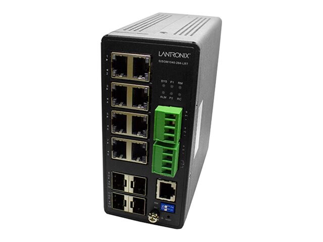 Lantronix 8-Port 1000Base-T Mngd Hardened Switch w 4x1000Base-X ...
