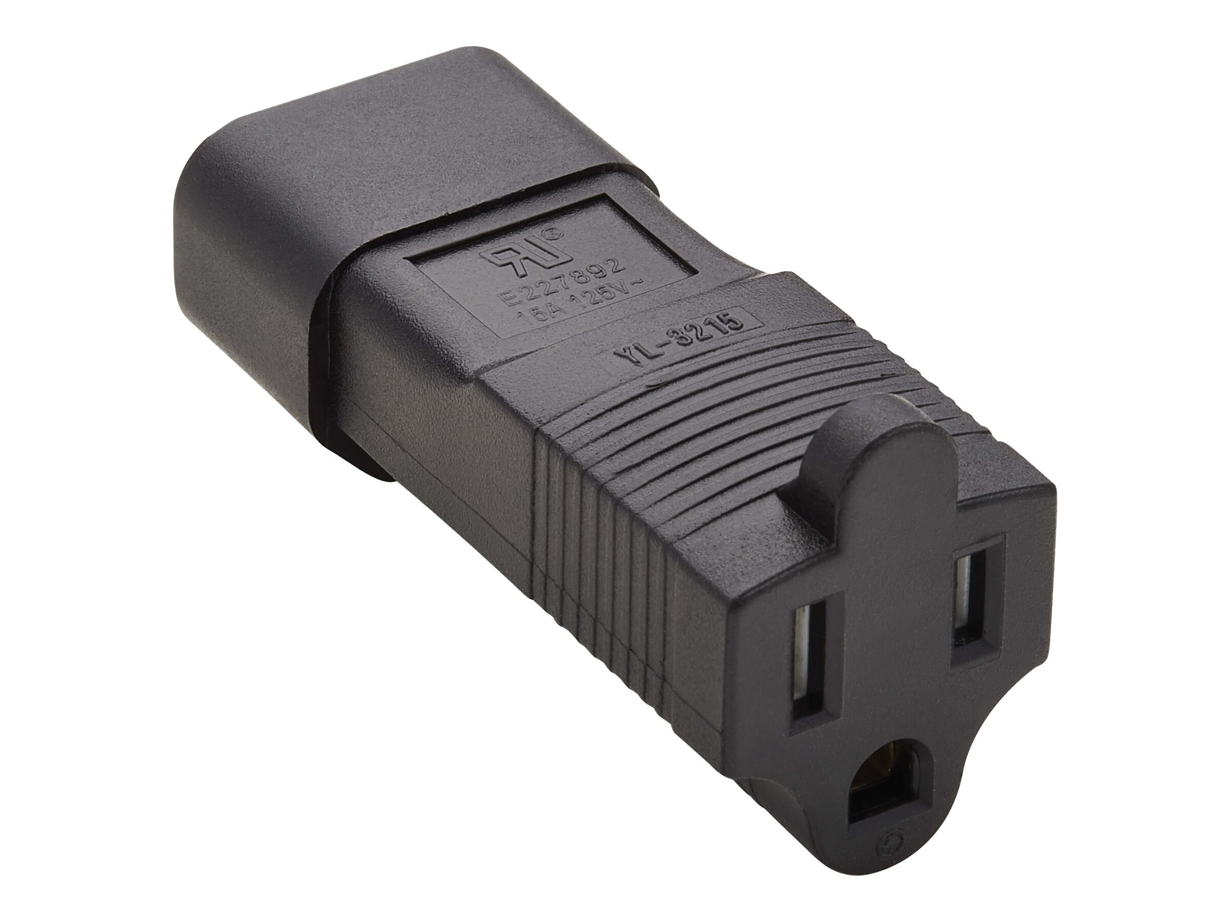 Tripp Lite NEMA 5-15R to C14 Power Cord Adapter - 15A, 125V, (P002-000)
