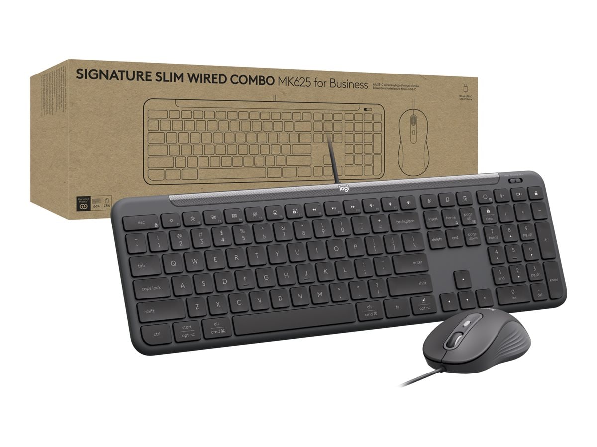 Logitech Signature Slim Wired Keyboard and Mouse Combo - (920-013303 )