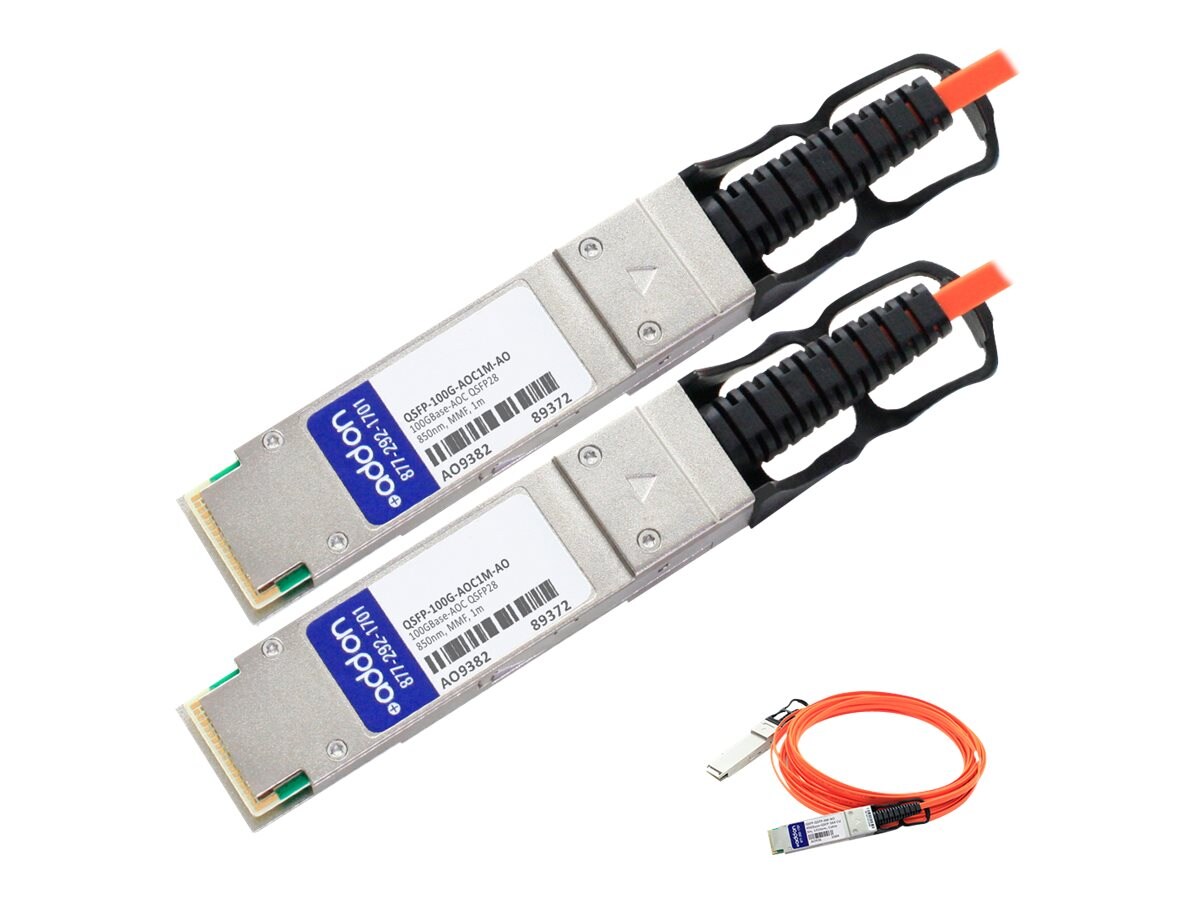 AddOn Cisco Compatible 100GBase-AOC QSFP28 Active Optical Cable, (QSFP ...