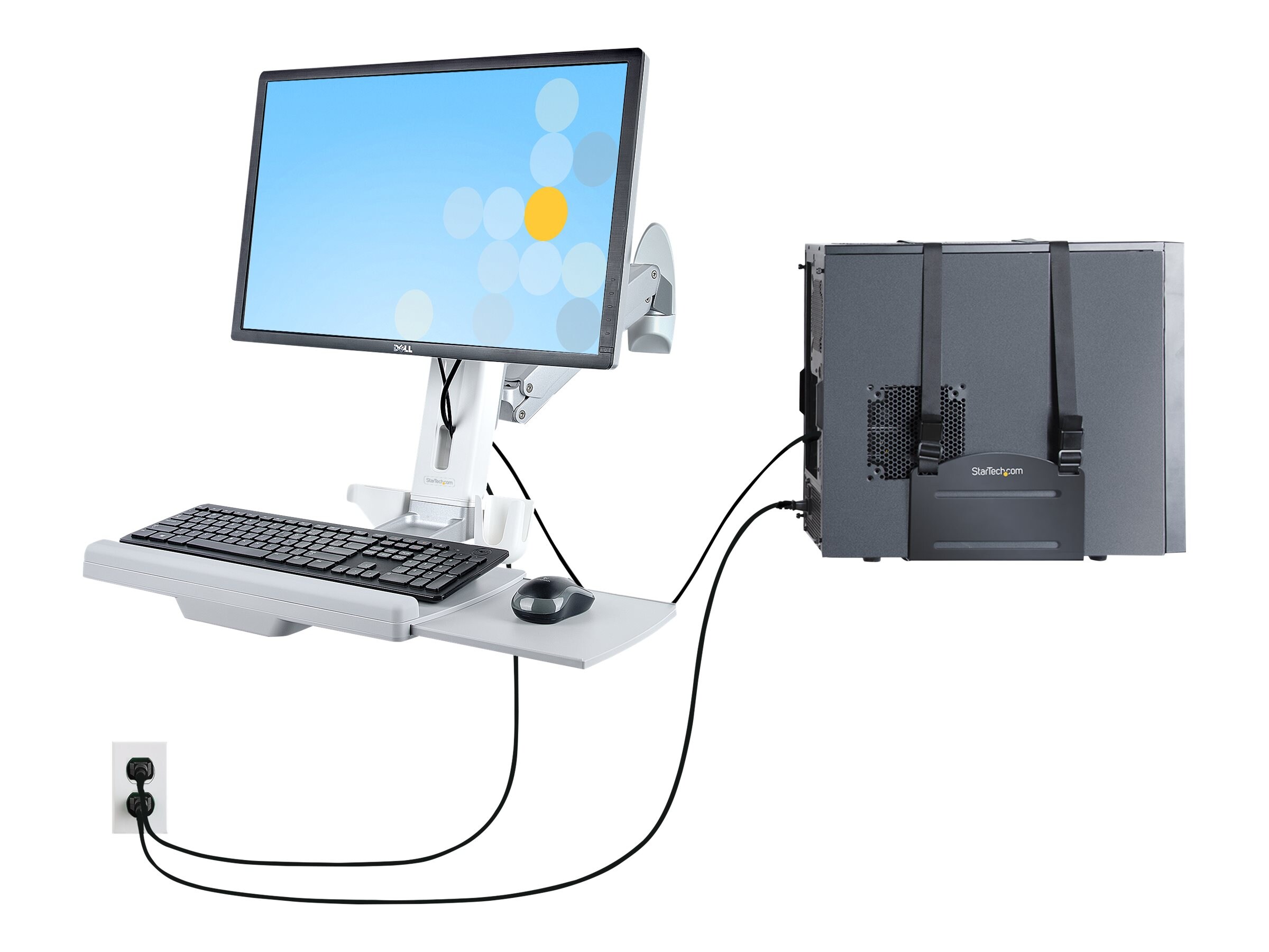 StarTech.com Sit Stand Wall Mount Workstation w Height Adjust (WALL ...