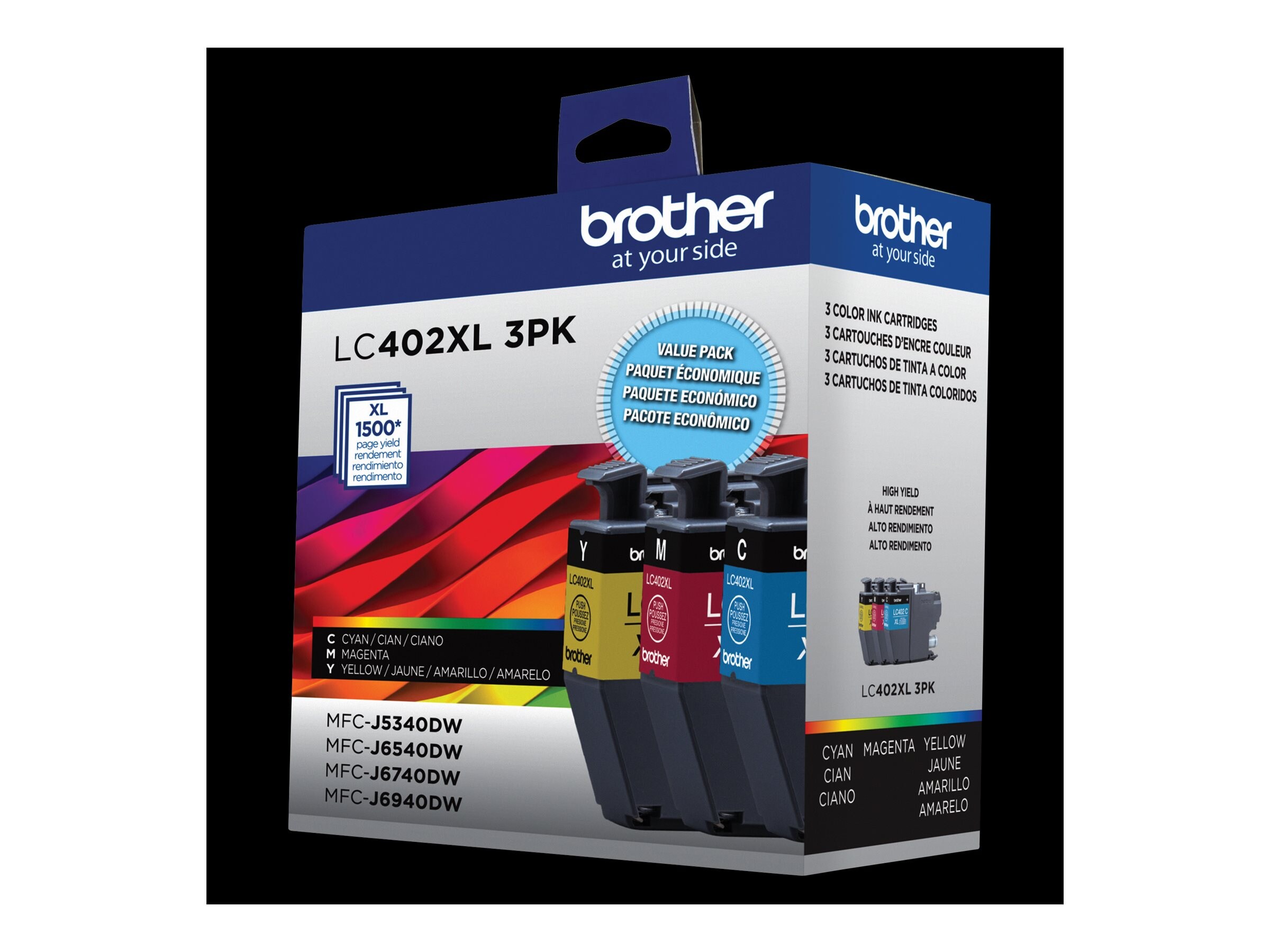 Brother Color LC402XL High Yield Ink Cartridges (3-pack) (LC402XL3PKS)