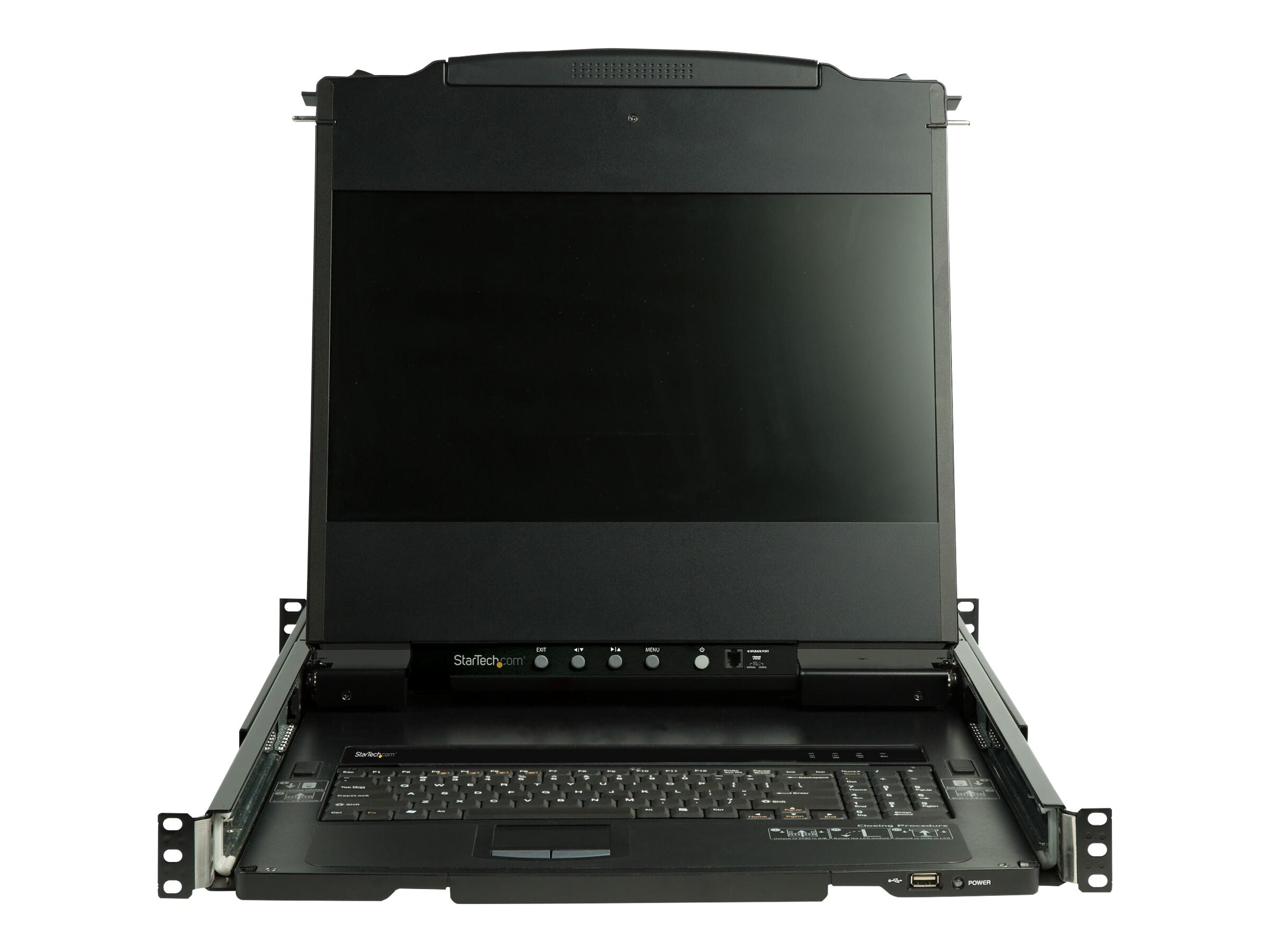 StarTech.com Dual Rail Rackmount Console HD - 1U 17" LCD DVI VGA ...