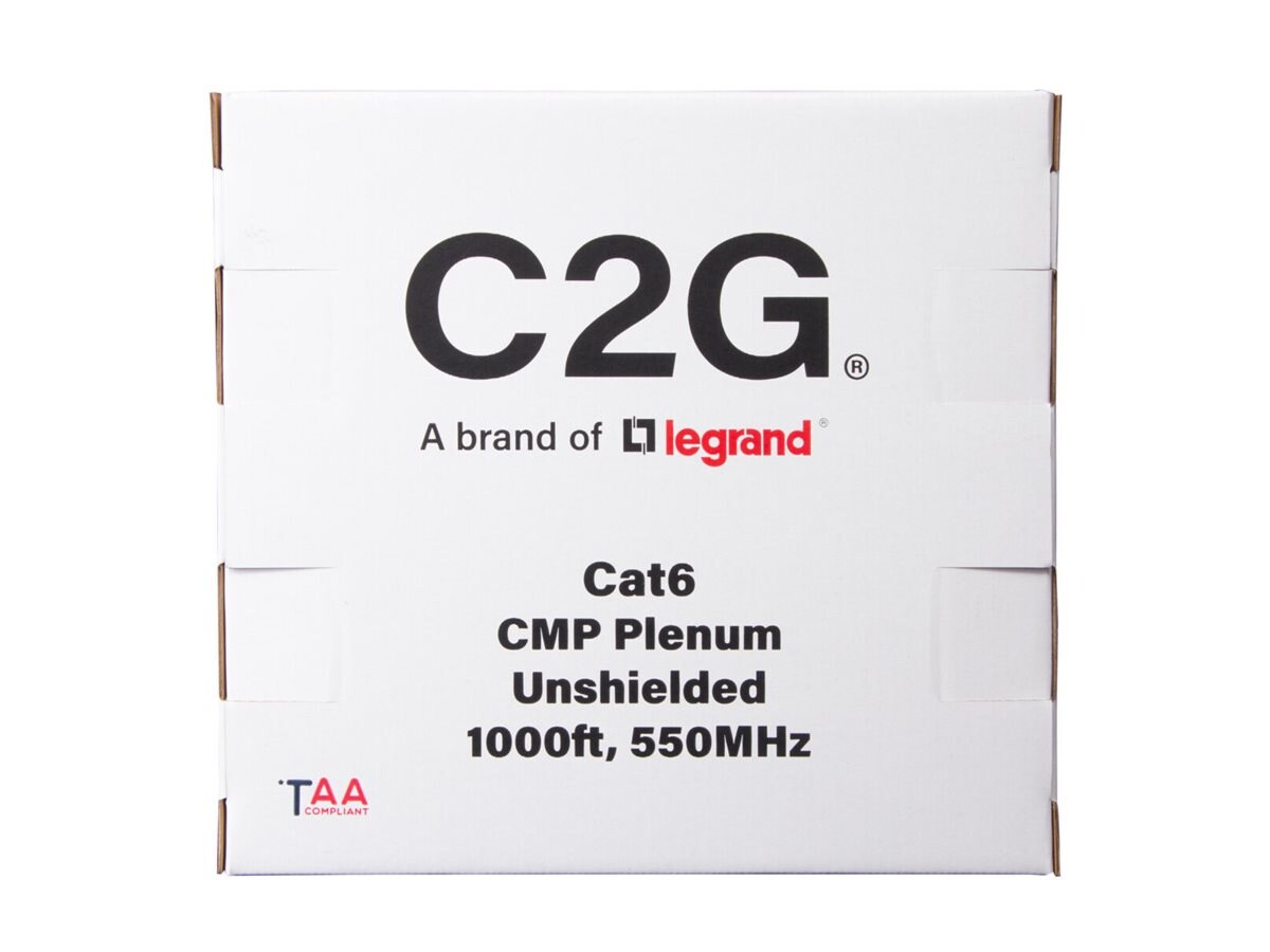 C2G CAT6 Bulk Unshielded (UTP) Plenum Ethernet Network Cable (C2G56046 )
