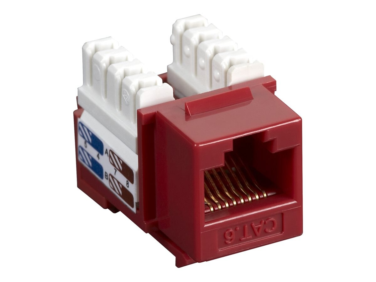 Black Box Cat6 Keystone Jack, Red, 10-Pack (CAT6J-RD-10PAK)