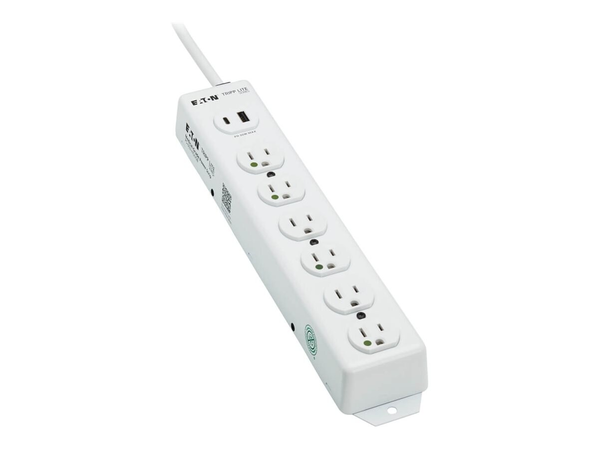 Tripp Lite Safe-IT UL 1363 Medical-Grade 6 Outlet Power Strip w (PS-602 ...