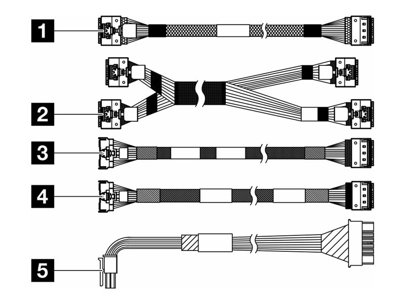 IBM ThinkSystem SR650 V3 2.5" Chassis Front I O BP2 NVMe Cable (4X97A90342)