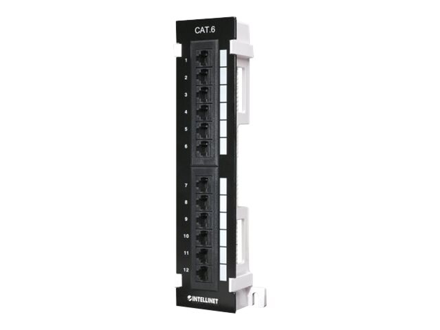 Intellinet 12-Port Cat6 Wall-mount Patch Panel Black (560269)