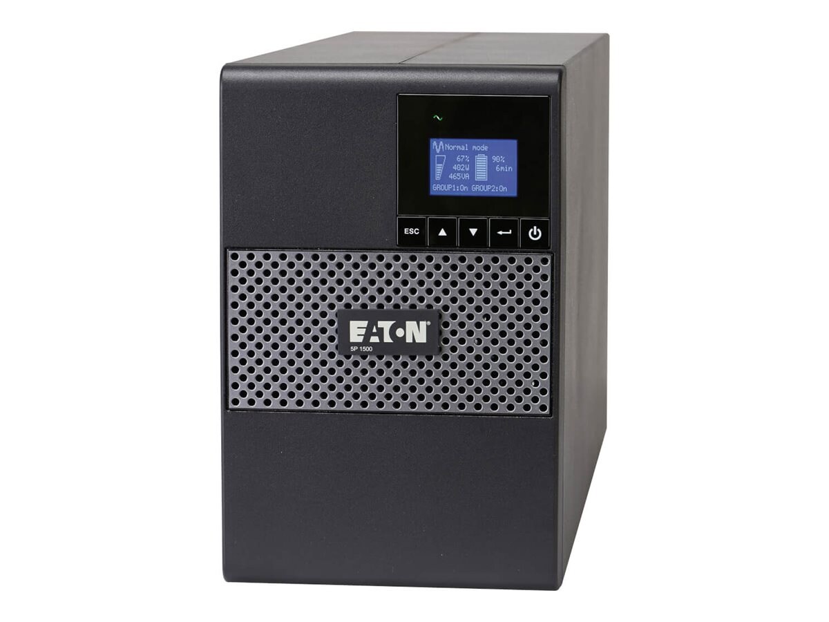 Eaton 5P 1440VA 1100W 120V Tower 5-15P Input, (8) 5-15R Outlets (5P1500)