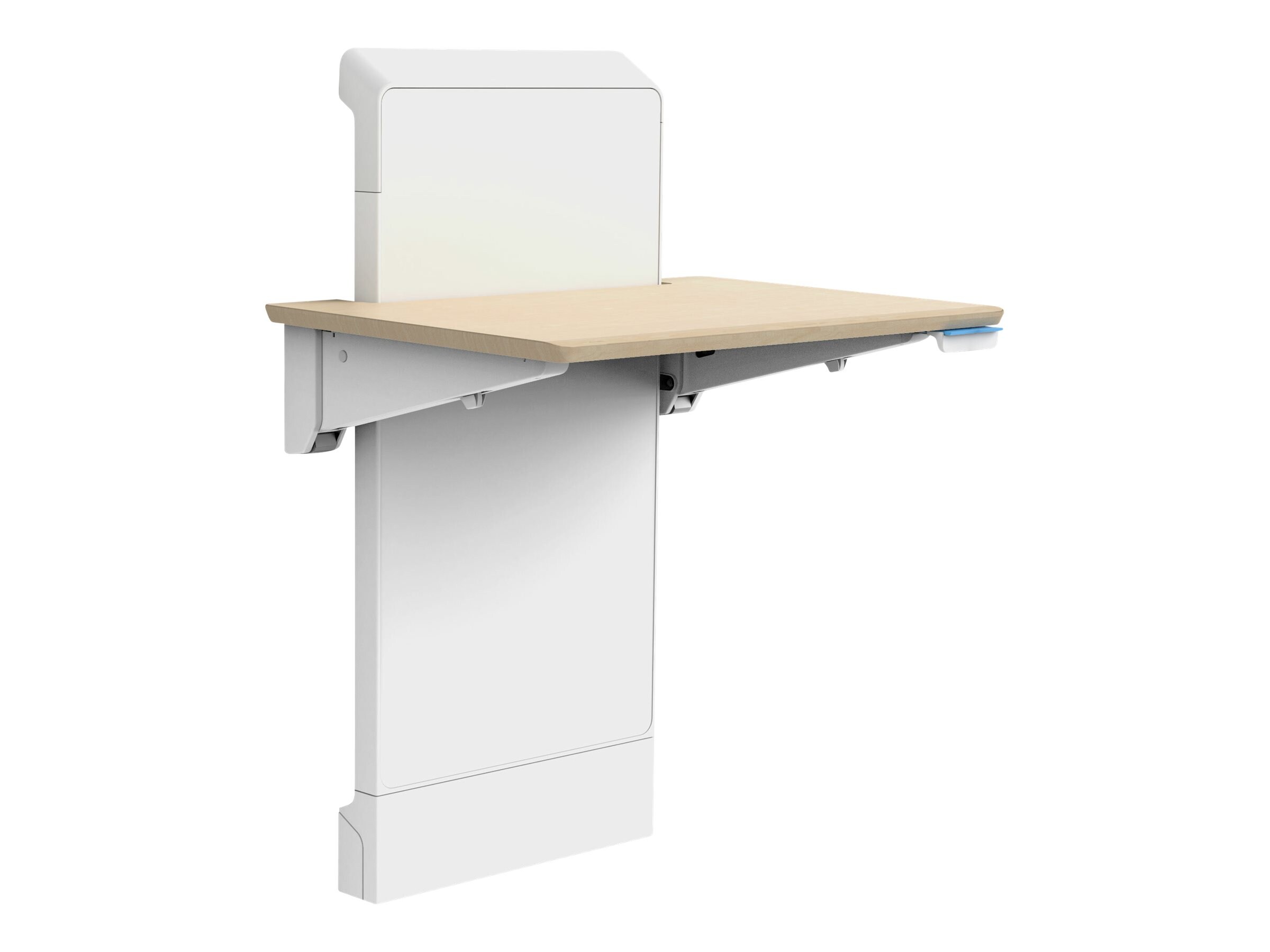 Ergotron WorkFit Elevate Sit-Stand Wall Desk, Snow & Maple (24-804-S893)
