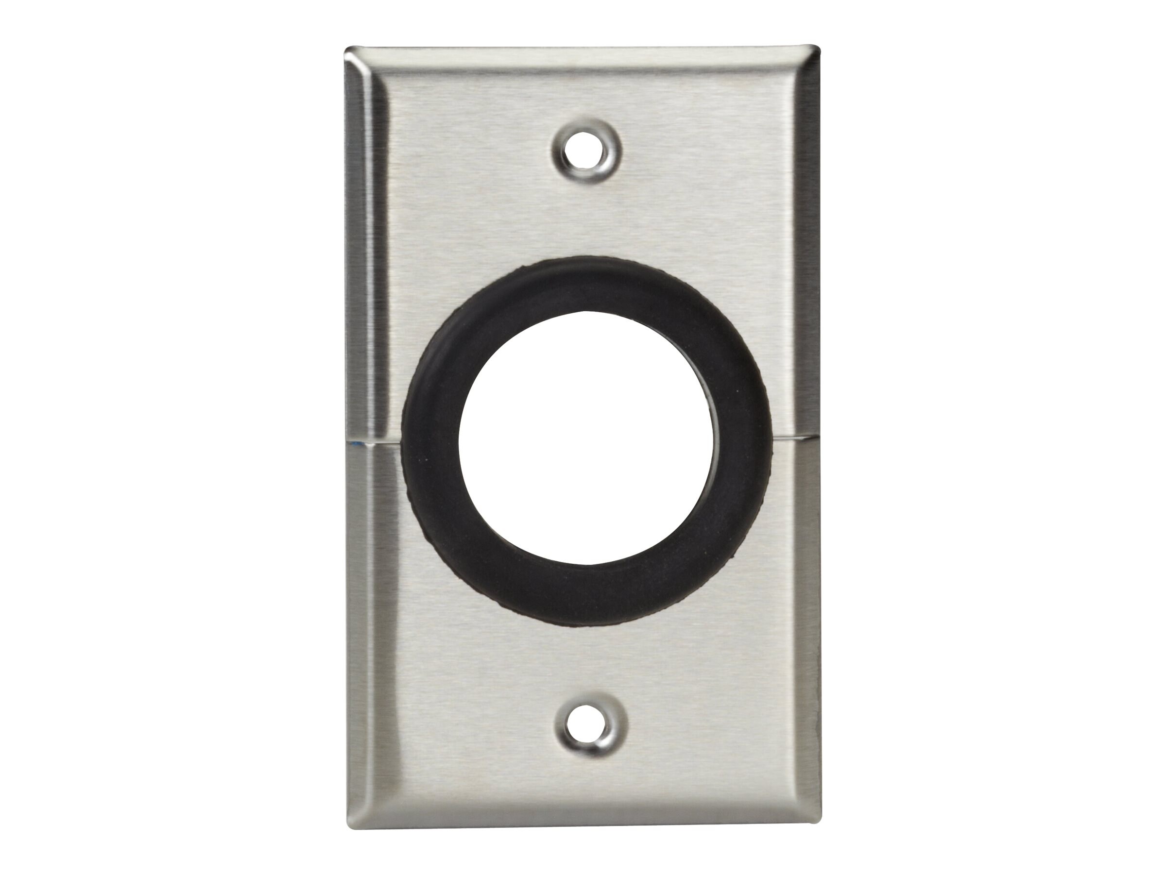 Black Box A V Stainless Wallplate, Single-Gang, Rubber Grommet, (WP842)